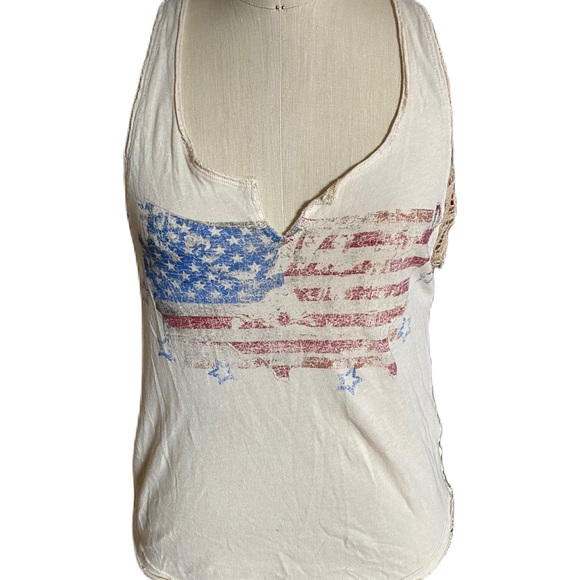 We The Free | Tops | We The Free Cream Colored Tank Wit American Flag ...